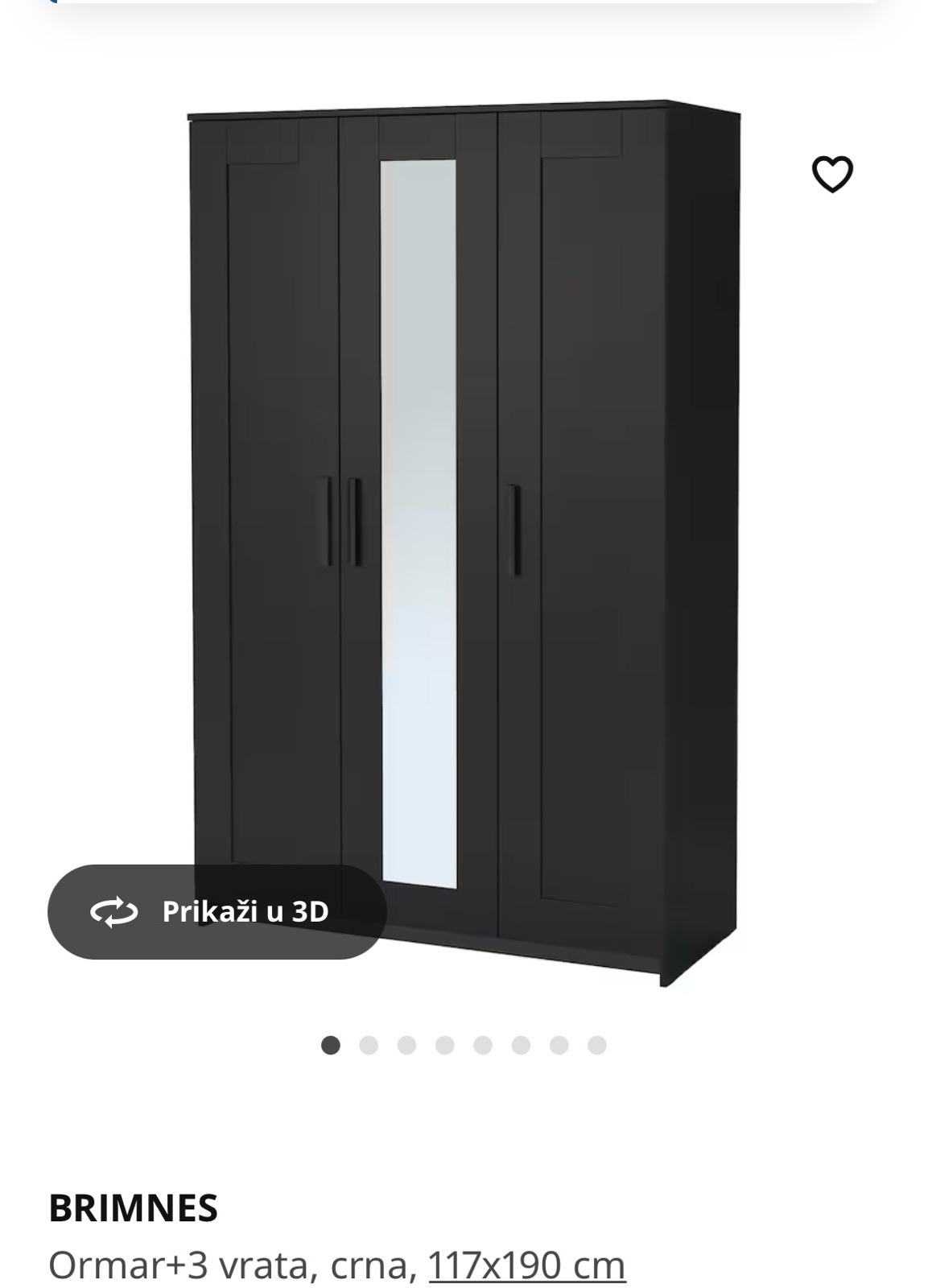 Ikea Brimnes crni ormar