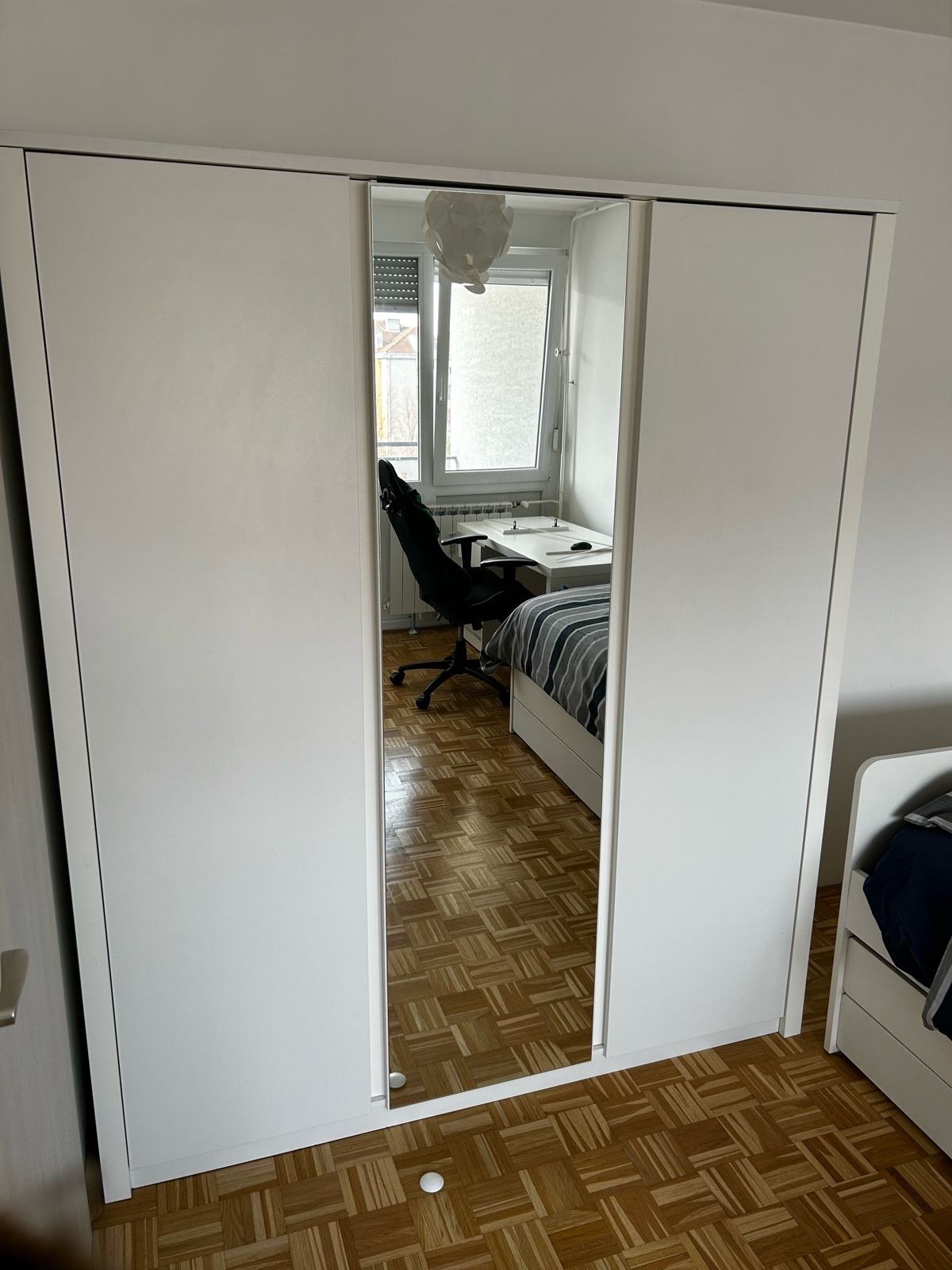 Ormar bijeli, drvo - 196 v * 53d *160s