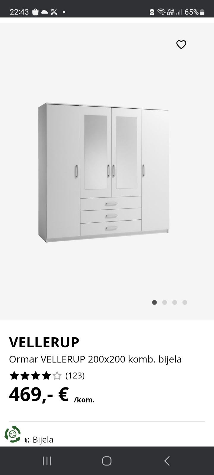 Ormar bijeli nov 200x200x59