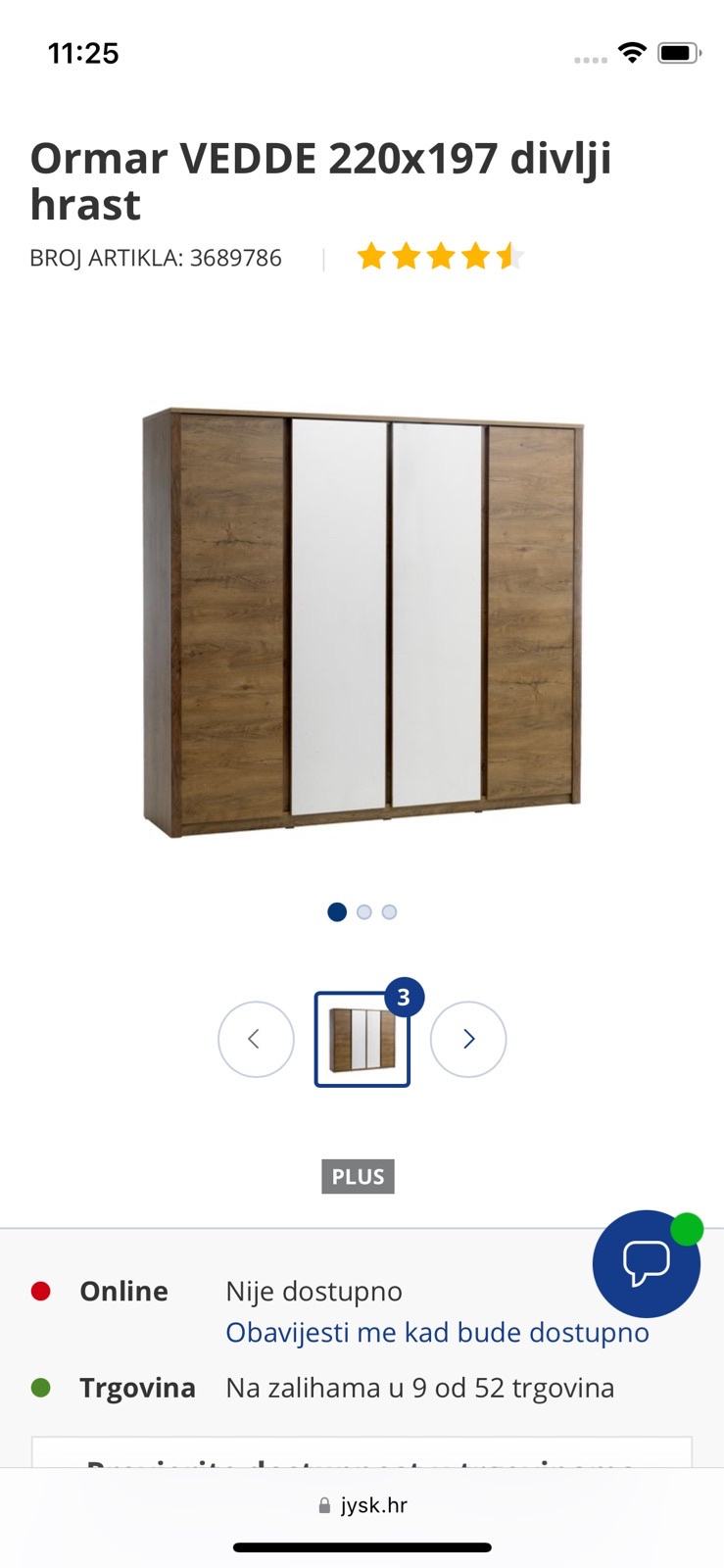 Ormar Š220xV197xDub61 cm