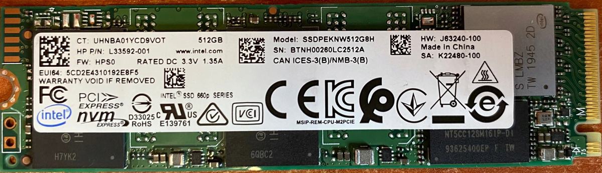 Hard disk SSD M.2 PCIe NVMe Intel SSDPEKNW512G8H, 512GB 2280