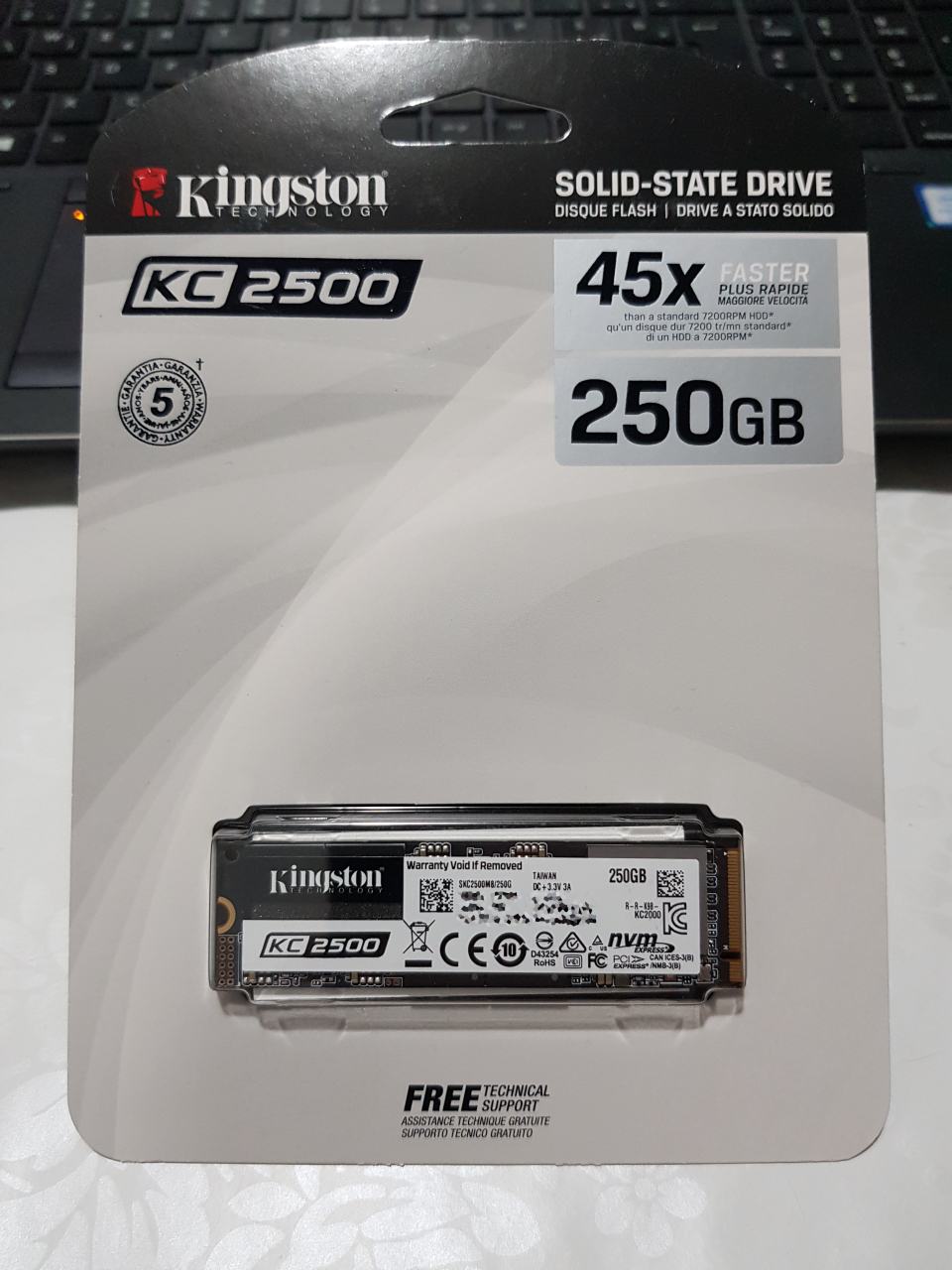 Kingston KC2500 250GB m.2 NVME SSD