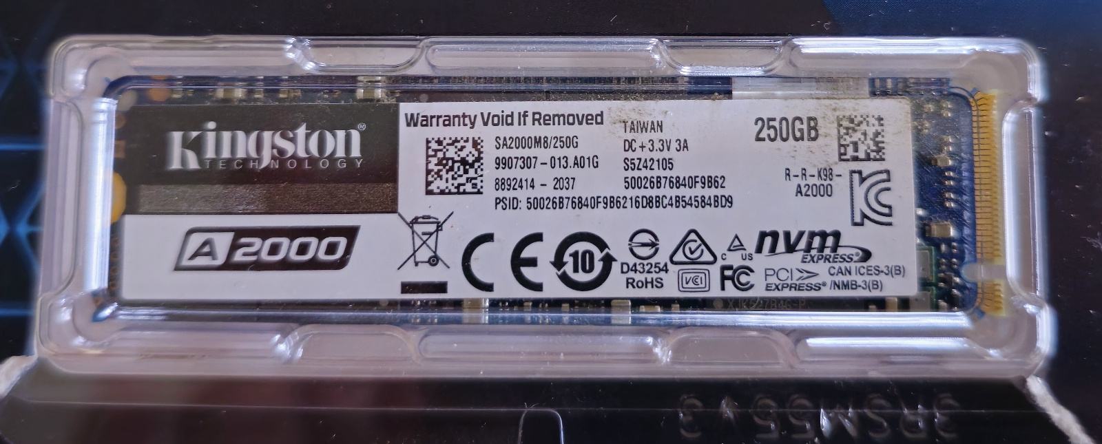 M.2 NVME Kingston A2000 250GB