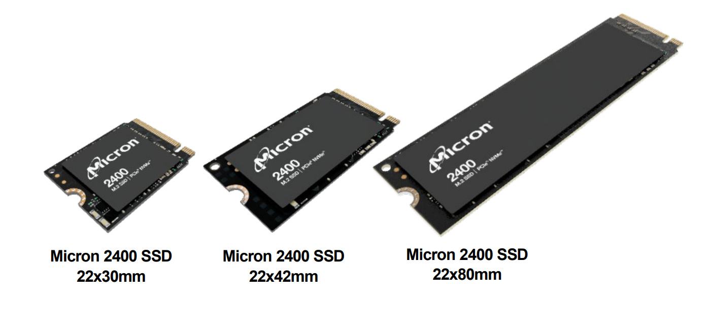 Micron 2400 1TB M.2 4500MB/sPCIe 4.0 NVMe 2280 176-layer QLC NAND NOVO