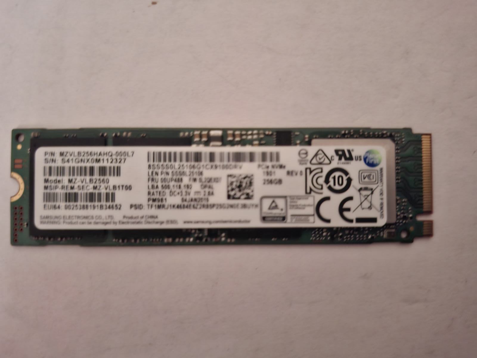 SAMSUNG 256GB NVME