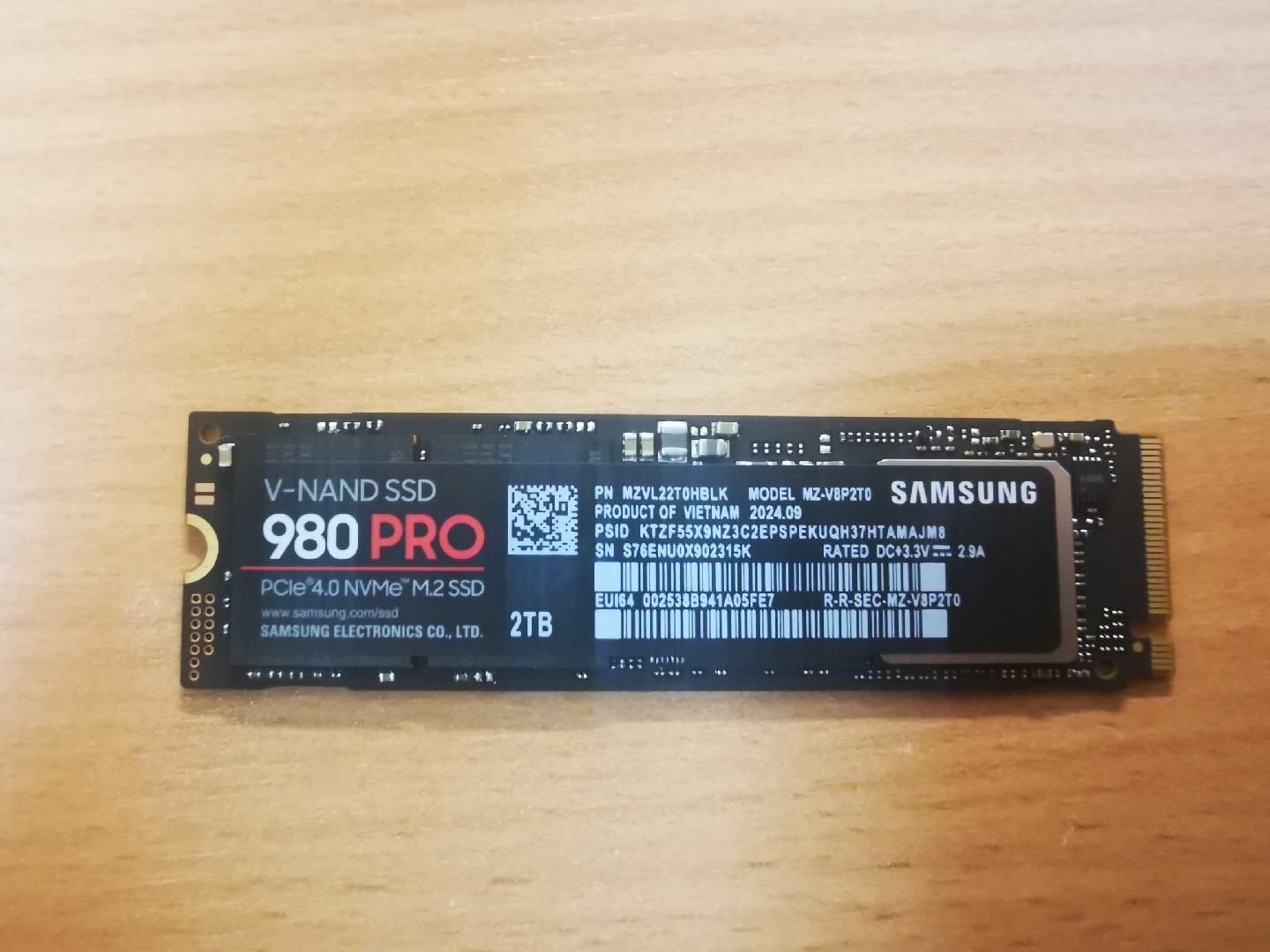 Samsung 980 PRO, 2TB, PCIe G4x4 M2 2280 NVMe, NOVO, JAMSTVO