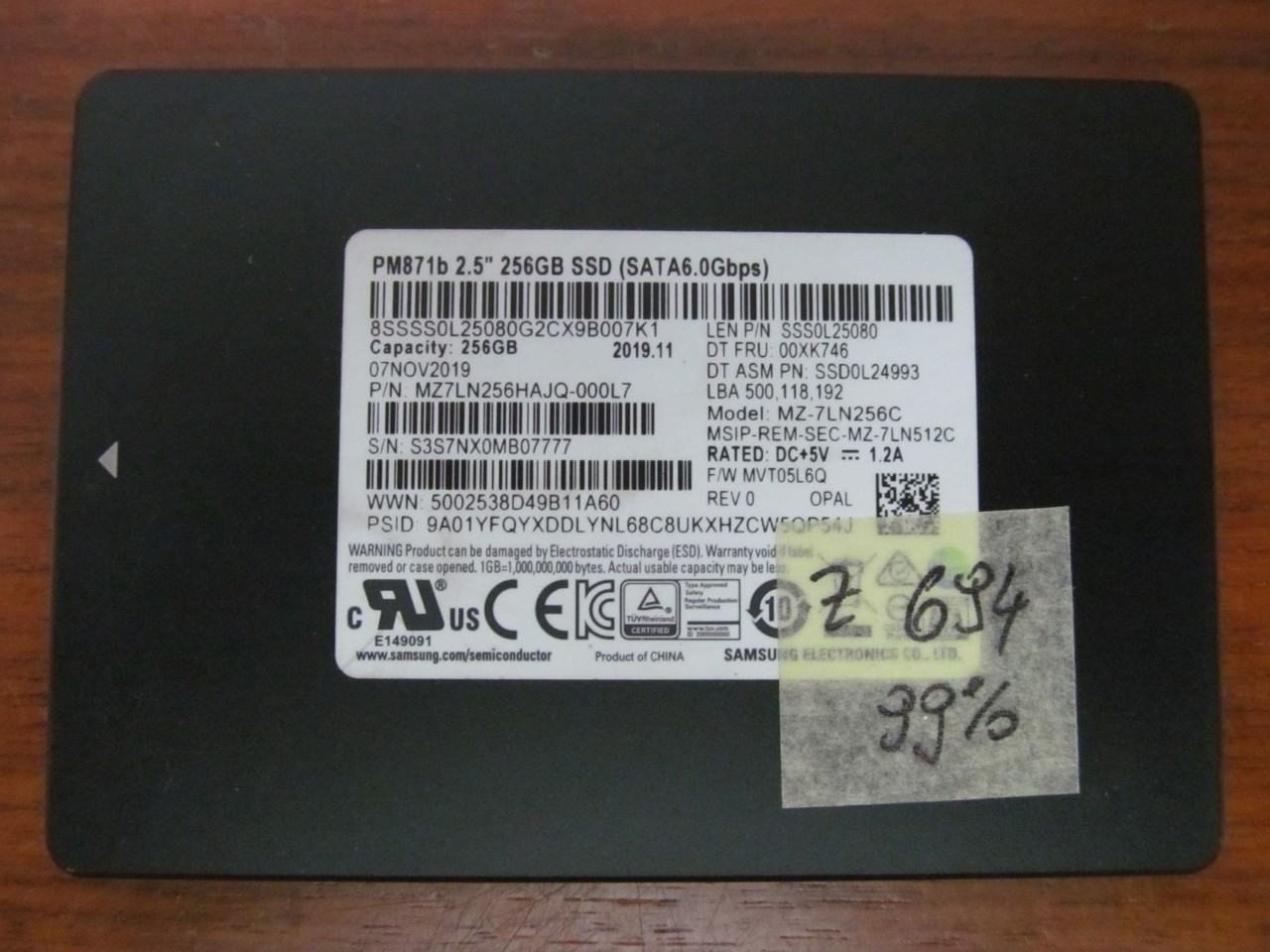 SAMSUNG SSD 256 GB - 28.03.2025 - SSD 5/5