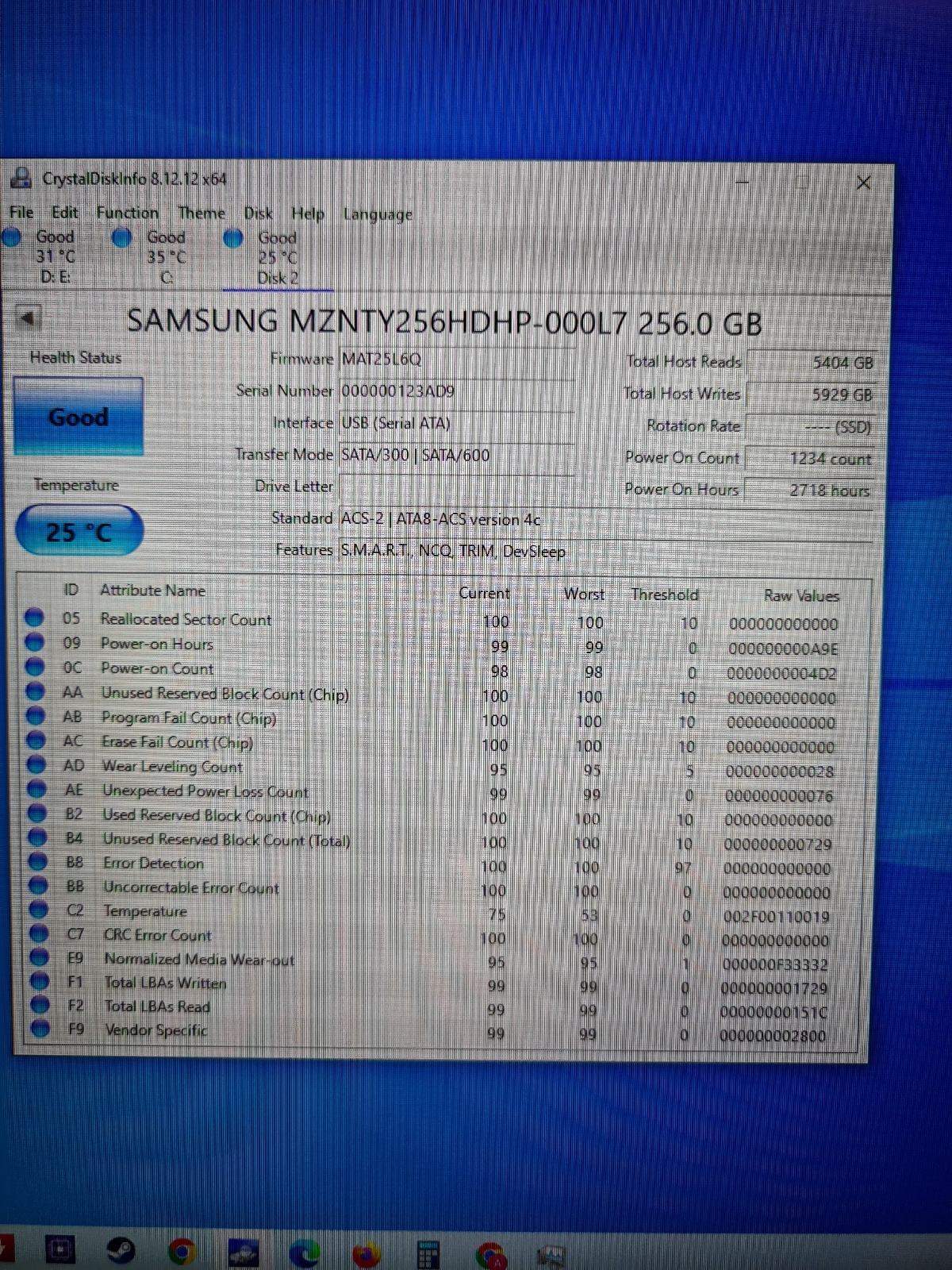SAMSUNG SSD M.2 256GB SATA