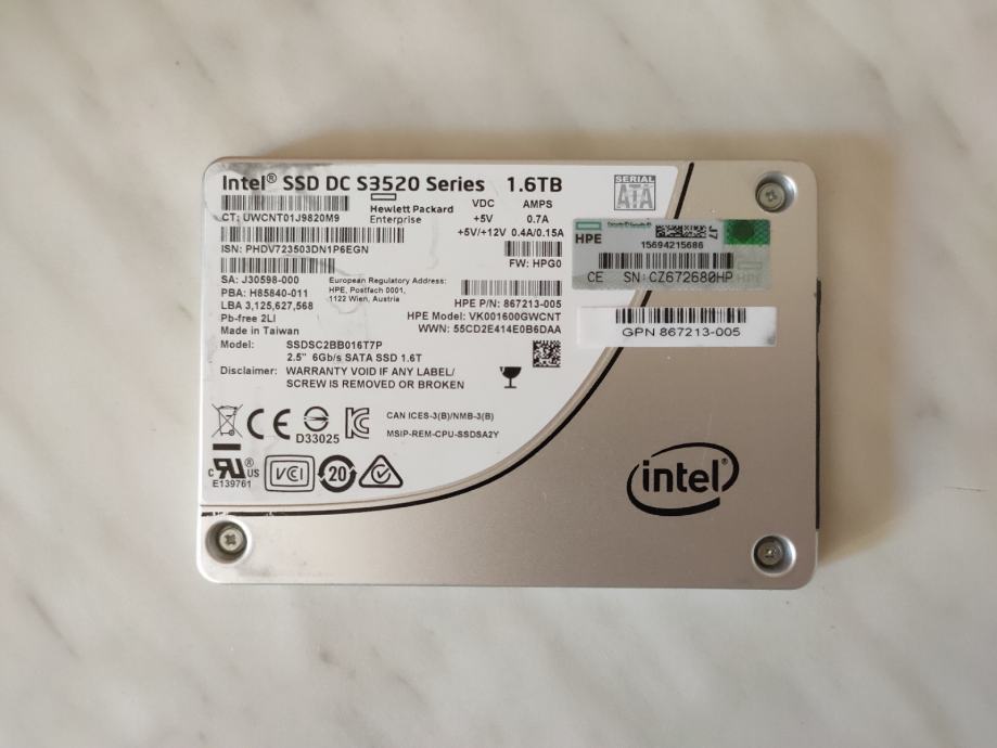 SSD Intel DC S5320 1.6TB SATA Enterprise MLC •• TOP model •• AKCIJA