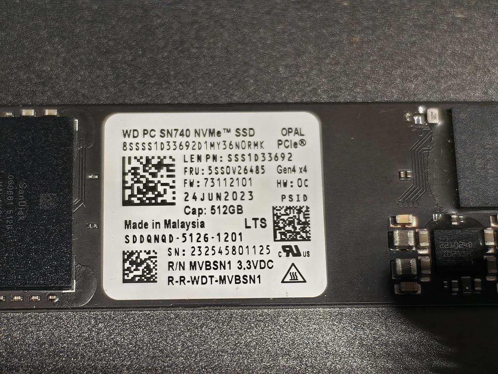 wd 740 ssd nvme gen4x4 512gb