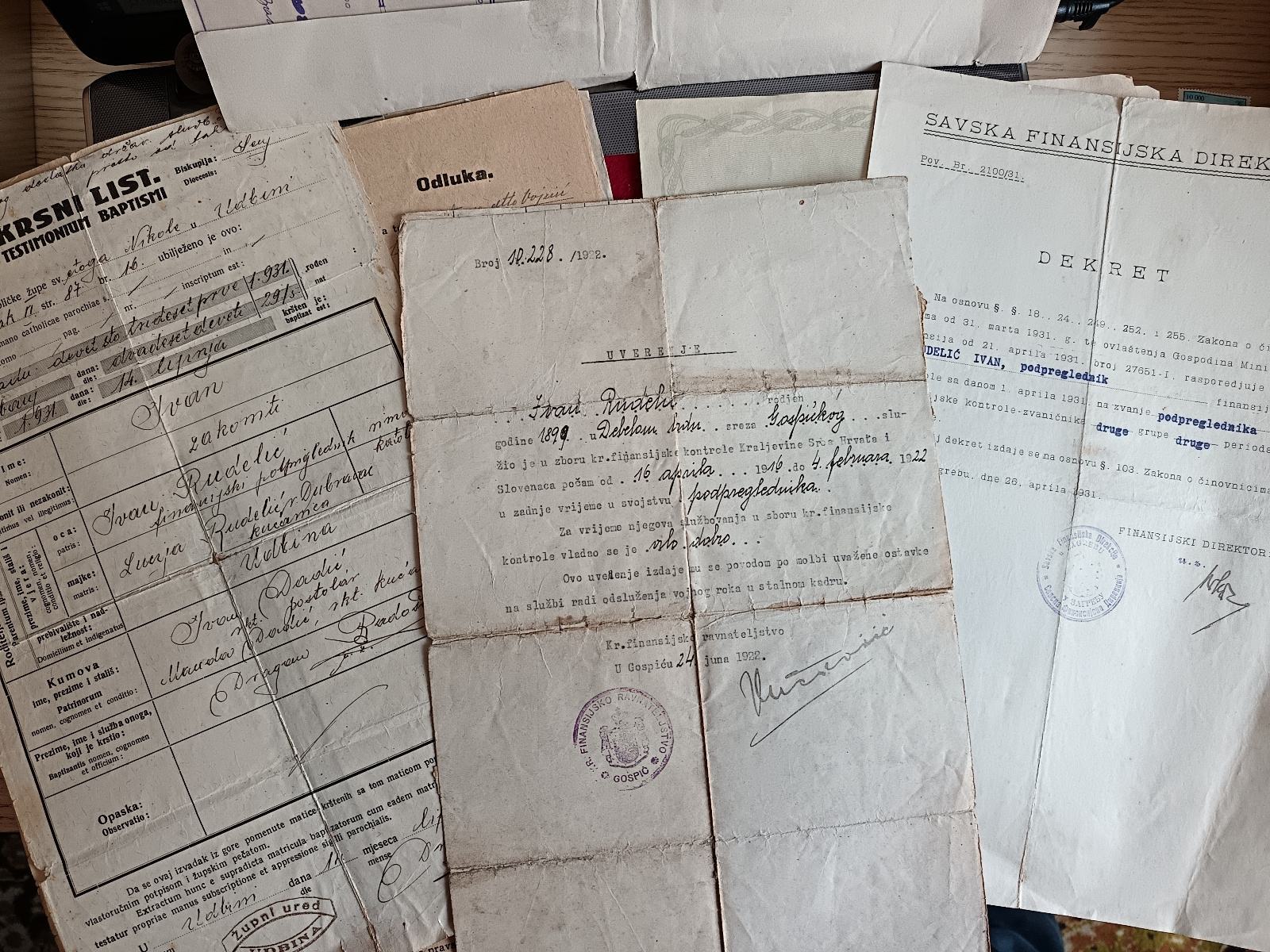 Kraljevina Jugoslavija i FNRJ - dokumenti - Gospić - Udbina