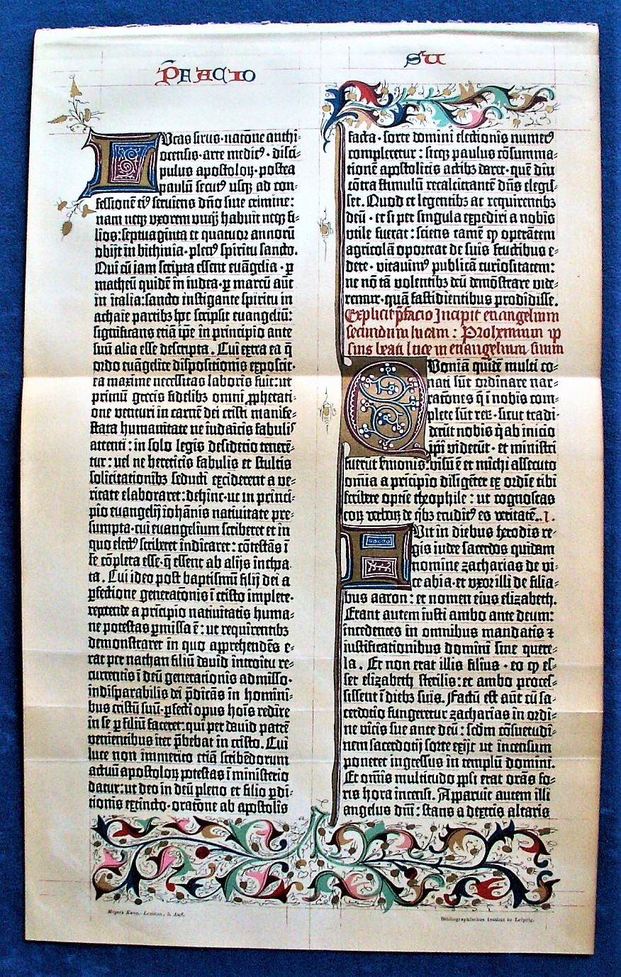 LIROGRAFIJA - FAKSIMIL GUTENBERGOVE LATINSKE BIBLIJE OD 42 REDA