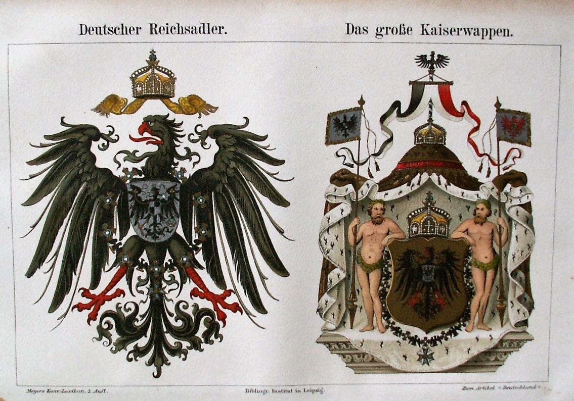 LITOGRAFIJA - GRB Deutsche Reich i Kaiserwappen carski grb HERALDIKA