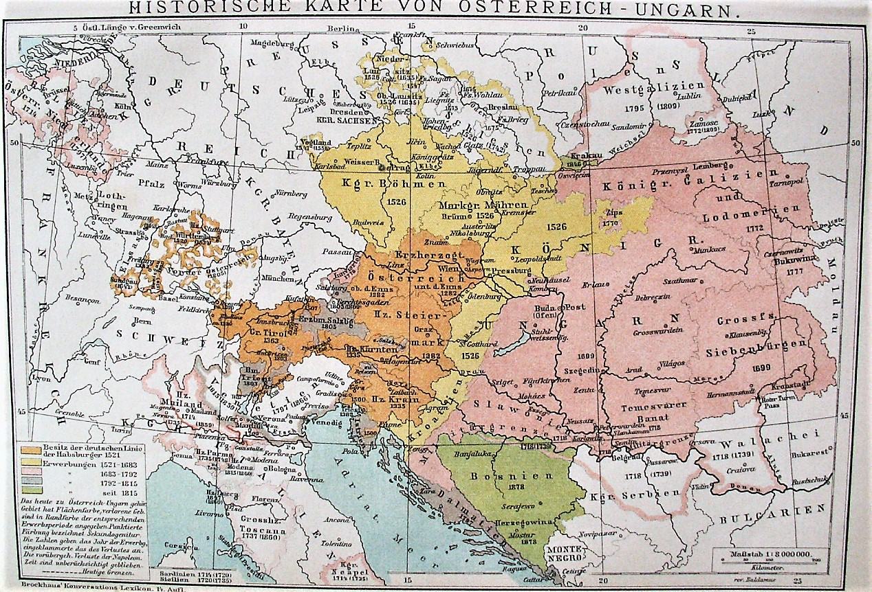 LITOGRAFIJA - KARTA AUSTROUGARSKA AUSTRIJA HRVATSKA MAĐARSKA