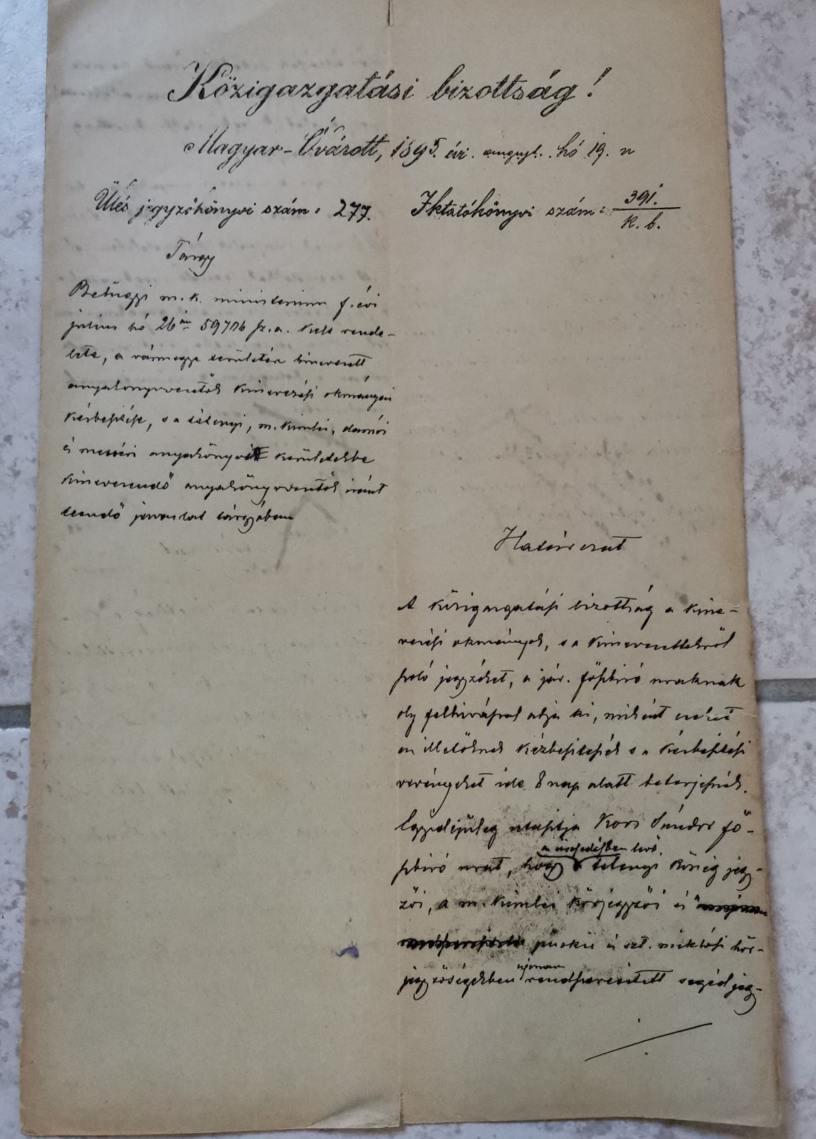 ORIGINAL DOKUMENT IZ 1895. GODINE