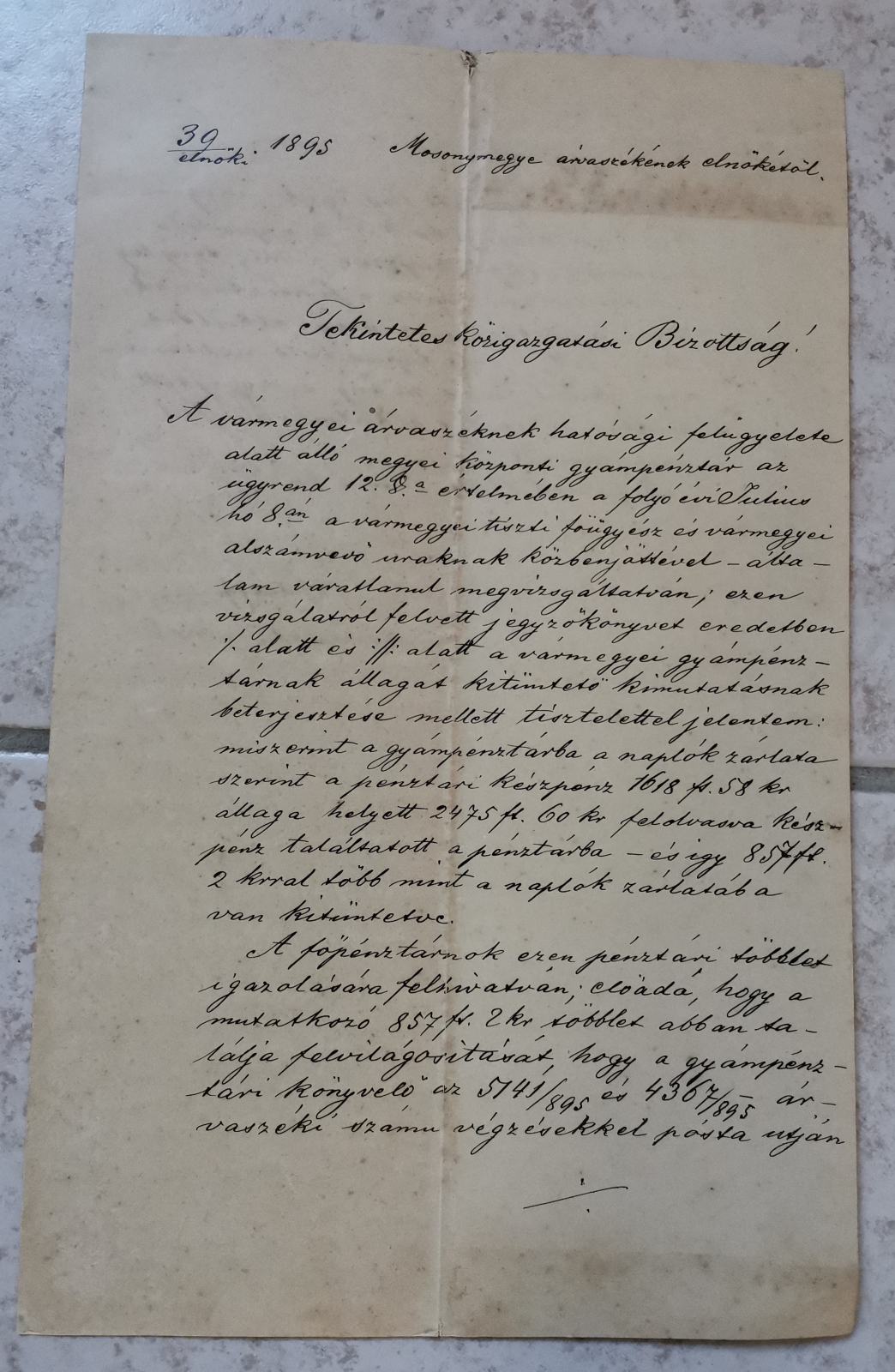 ORIGINAL DOKUMENT IZ 1895. GODINE