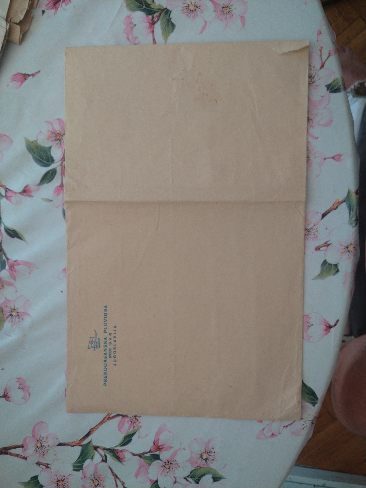 Prekookeanska plovidba Bar Jugoslavija, stara kuverta