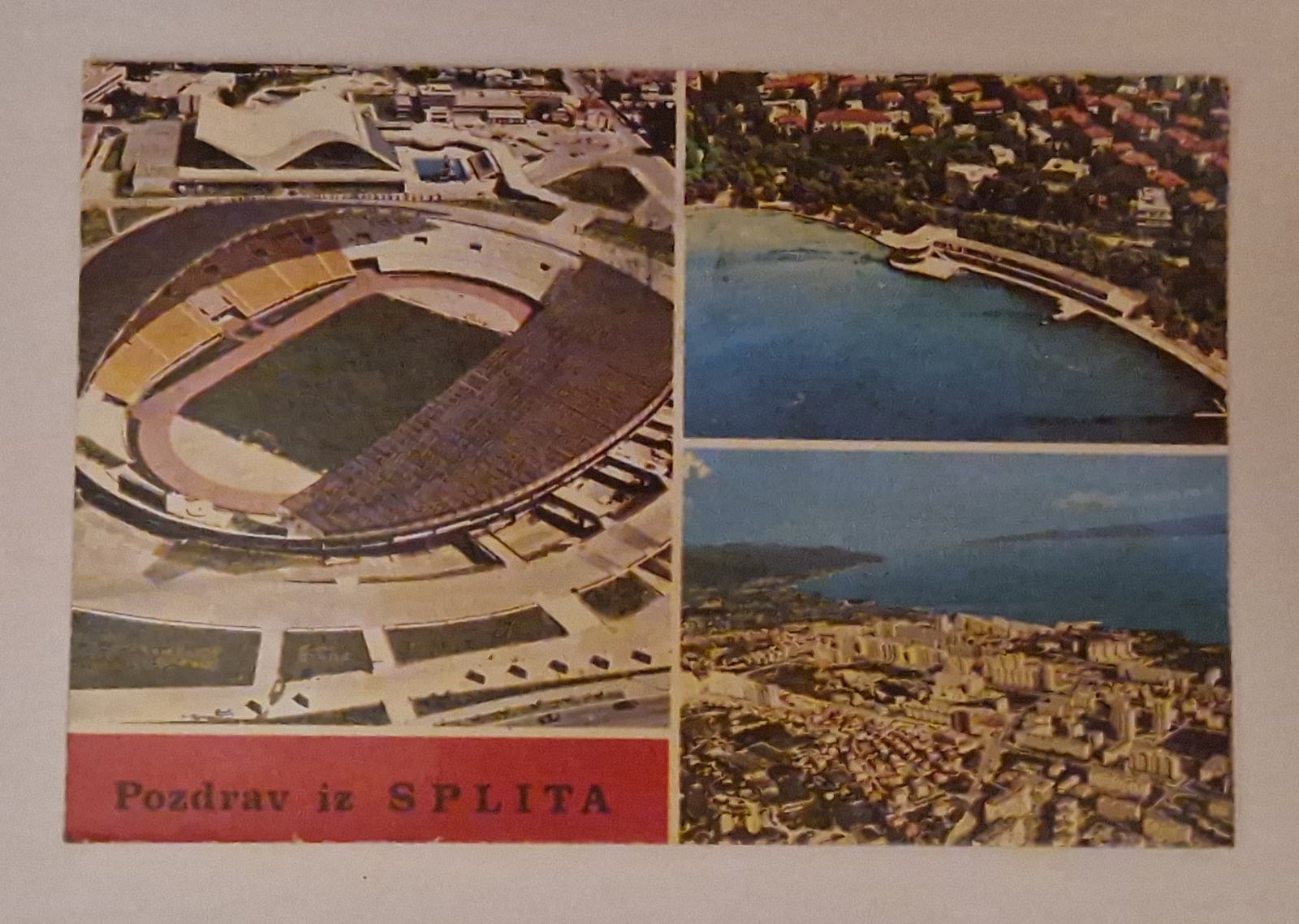 Stara Ex Yu razglednica Split Poljud stadion