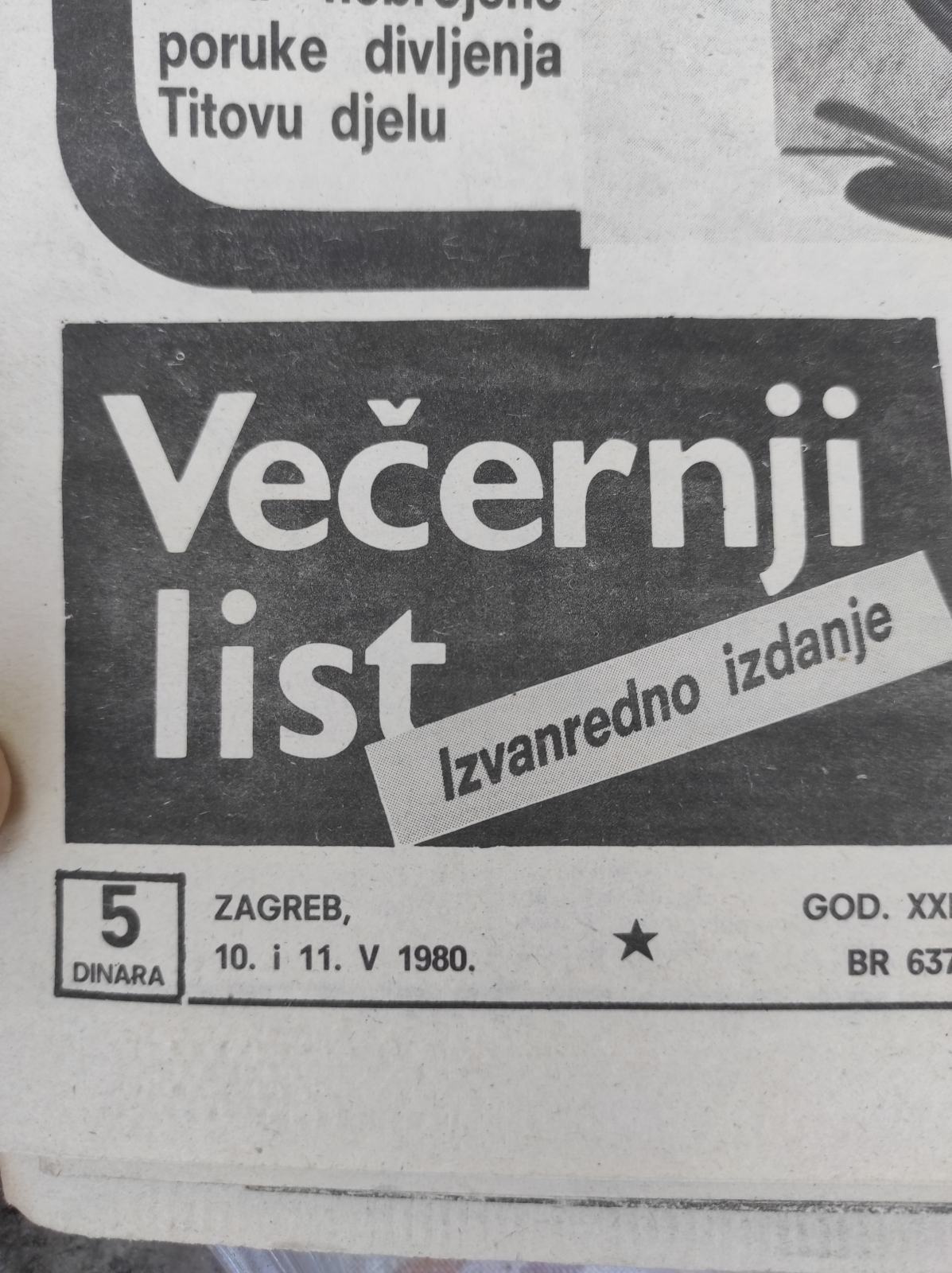 Novine iz doba Jugoslavije o TITOvoj smrti
