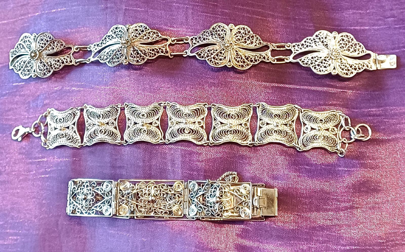 stare srebrne filigran narukvice