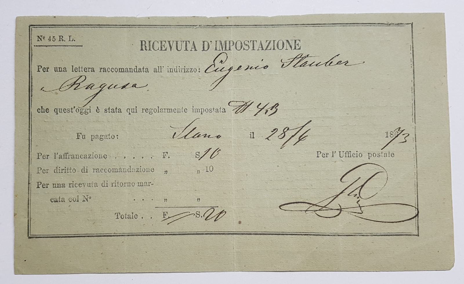 STARI DOKUMENAT, PRIMKA KNJIGE, 1863. g.