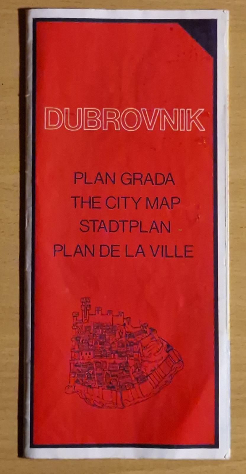Stari Plan grada Dubrovnik Raguza Dalmacija 60ih Mapa Karta