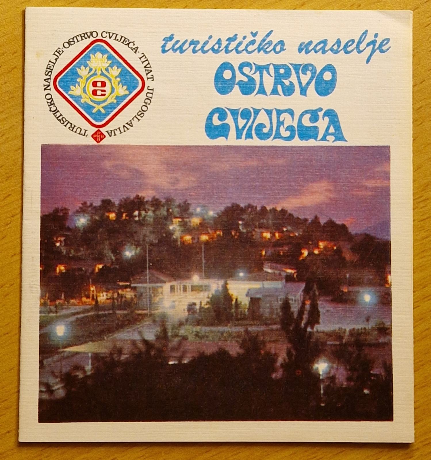 Stari turistički vodič Mali prospekt Ostrvo Cvijeća Tivat Crna Gora