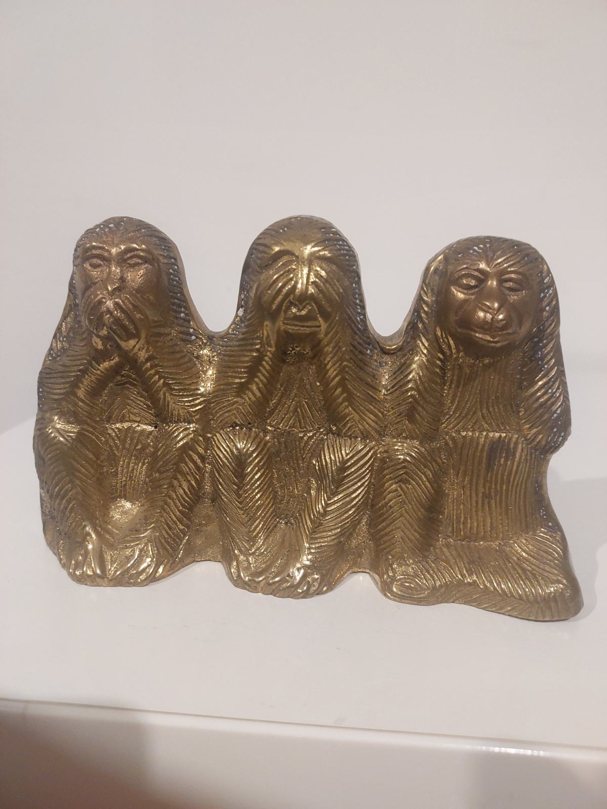 Tri mudra majmuna , mesing ( 15 × 10 cm - 875 g)