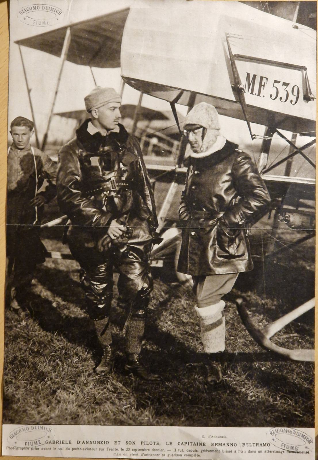 Velika stara slika Dannunzio Fiume Aeroplan Fiume arditi