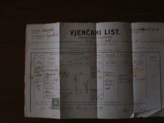 VJENČANI LIST - VELEMERIĆ - 1913.