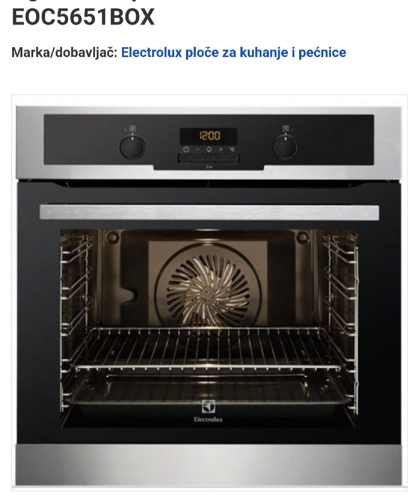 ELECTROLUX ugradbena pećnica EOC5651BOX piroliza