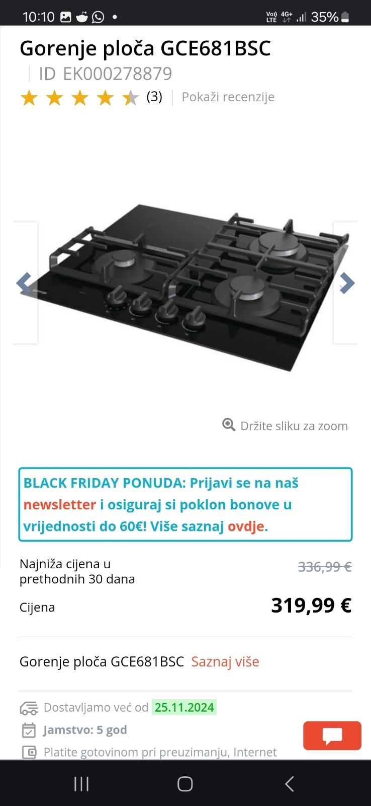 Gorenje ploča GCE681BSC