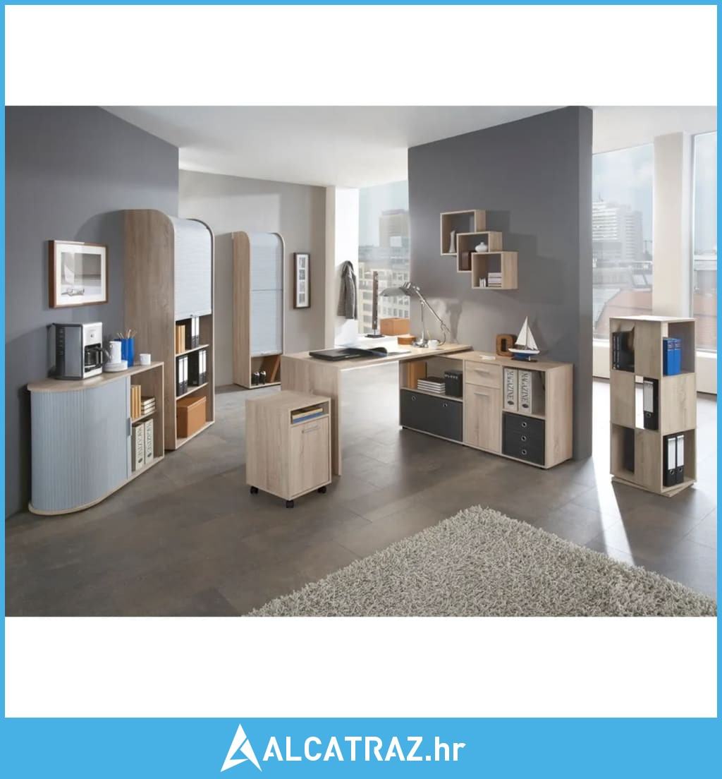 FMD rotirajući otvoreni ormarić za spise 34 x 34 x 108 cm boja hrasta