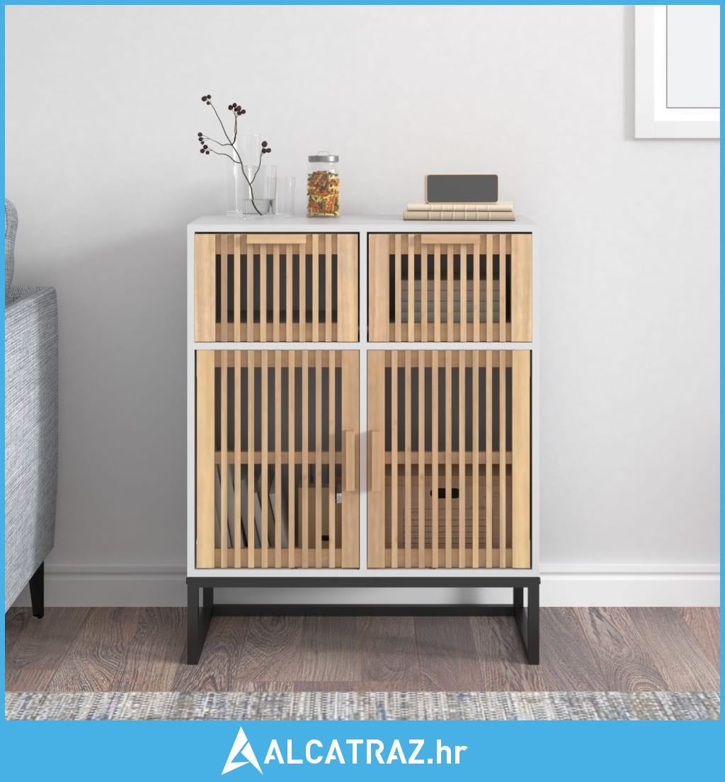 Komoda bijela 60 x 30 x 75 cm od konstruiranog drva - NOVO