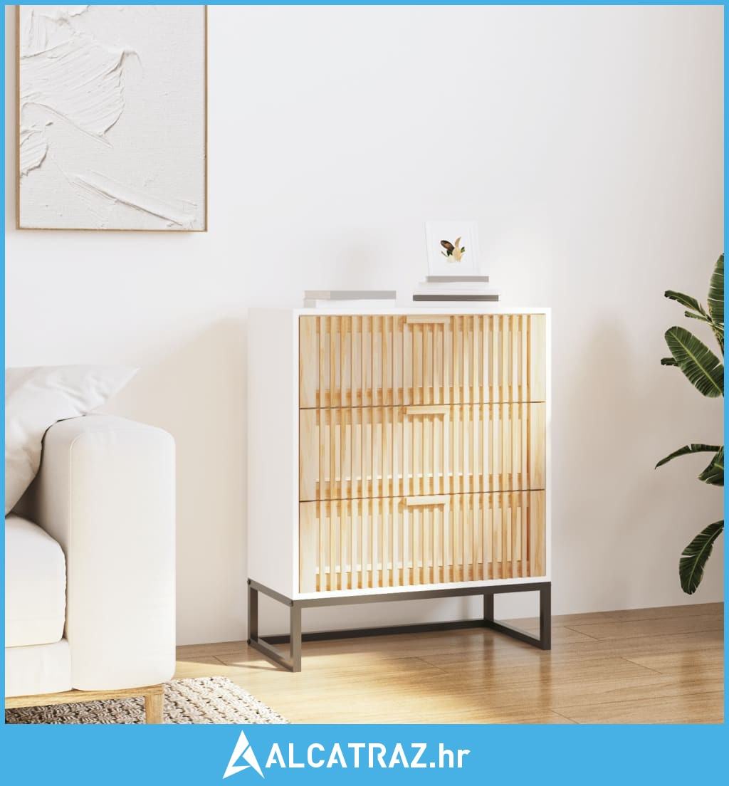 Komoda bijela 60 x 30 x 75 cm od konstruiranog drva - NOVO