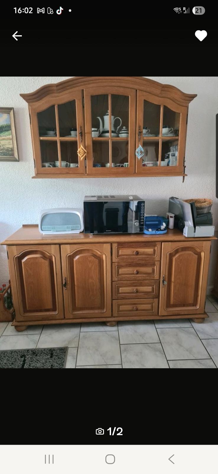komoda vitrina hrast
