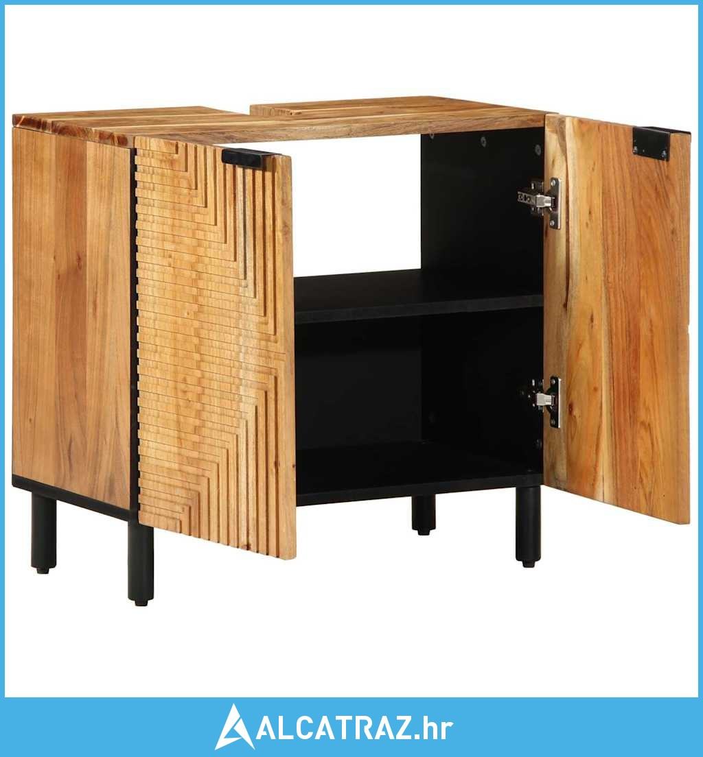 Kupaonski ormar s umivaonikom 62x33x58 cm Masivno drvo akacije - NOVO