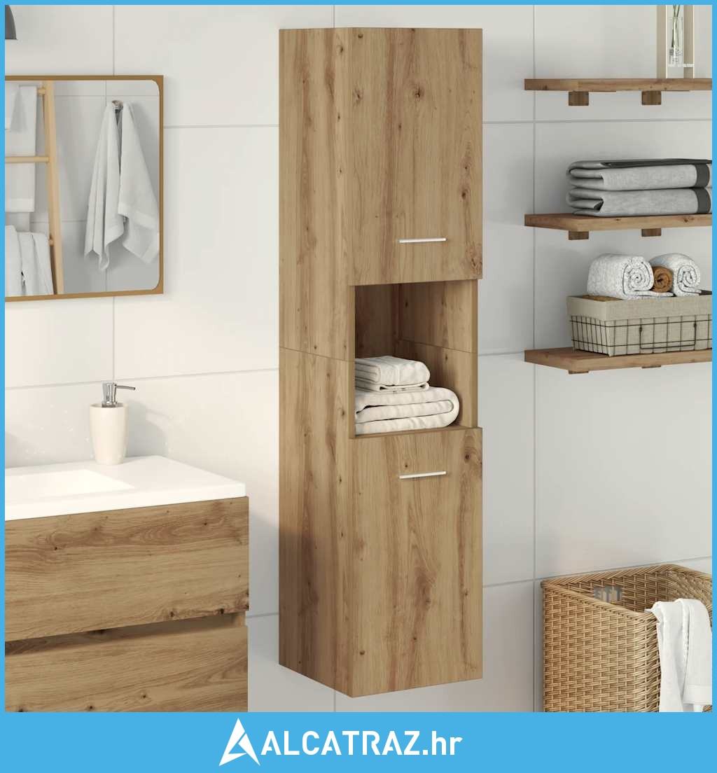 Kupaonski viseći ormarić umjetnički hrast izrađeno drvo - NOVO