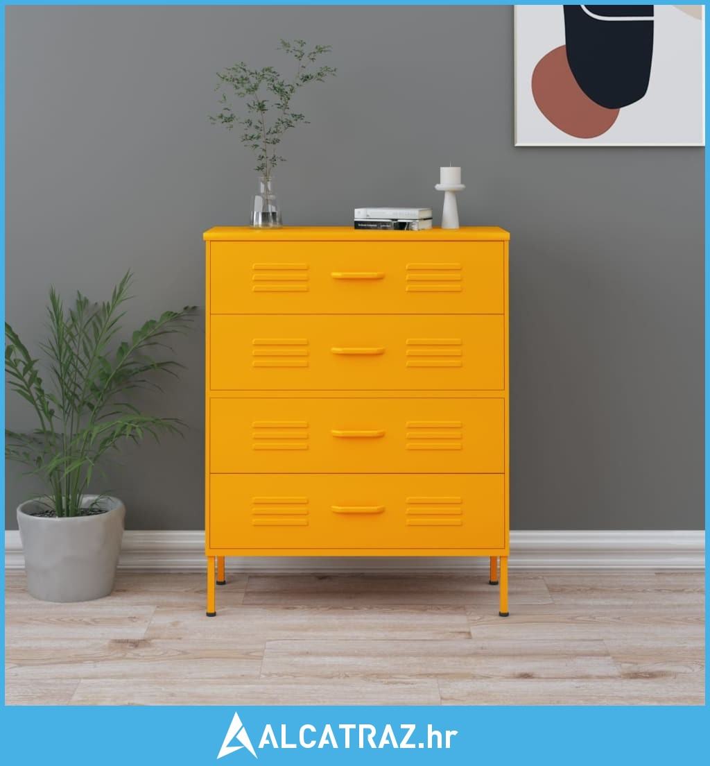 Ladičar boja senfa 80 x 35 x 101,5 cm čelični - NOVO