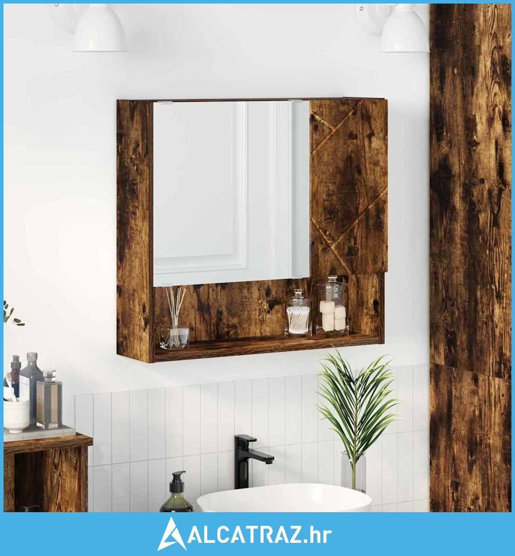 Ogledalo ormar Dimljeni hrast 59 x 17 x 55 cm Konstruirano drvo - NOVO