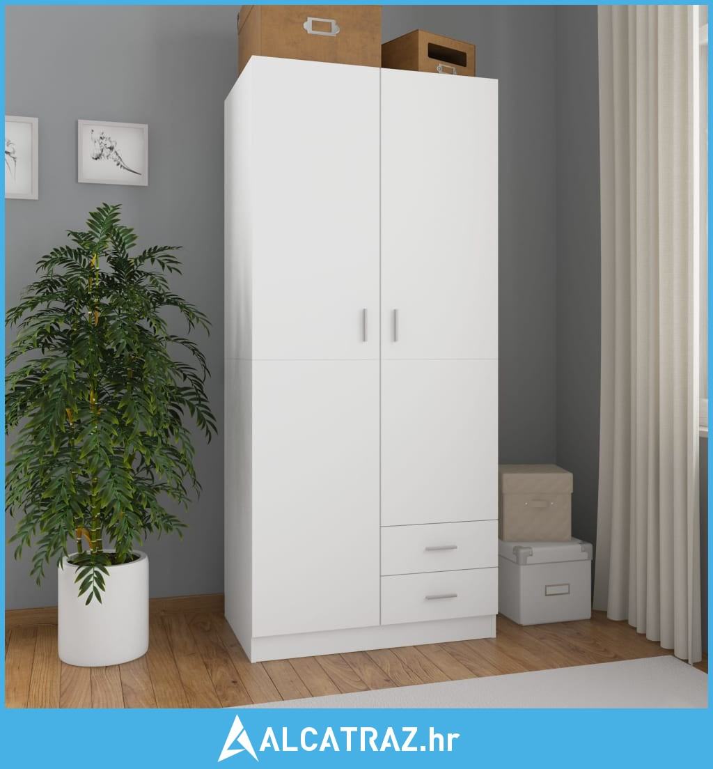 Ormar bijeli 80 x 52 x 180 cm od konstruiranog drva - NOVO