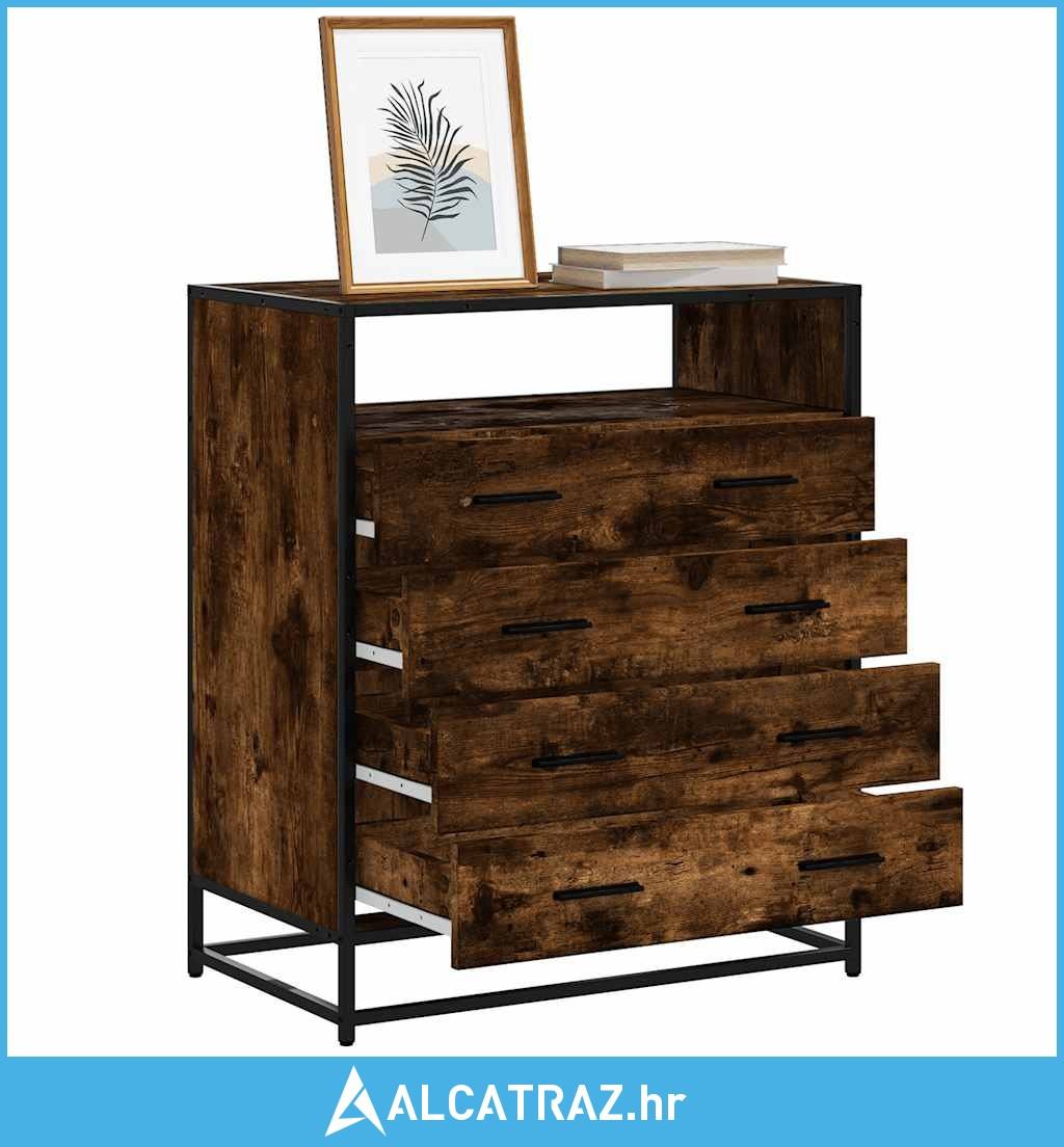 Ormar s ladicama dimljeni hrast 70x41x83,5 cm konstruirano drvo - NOVO