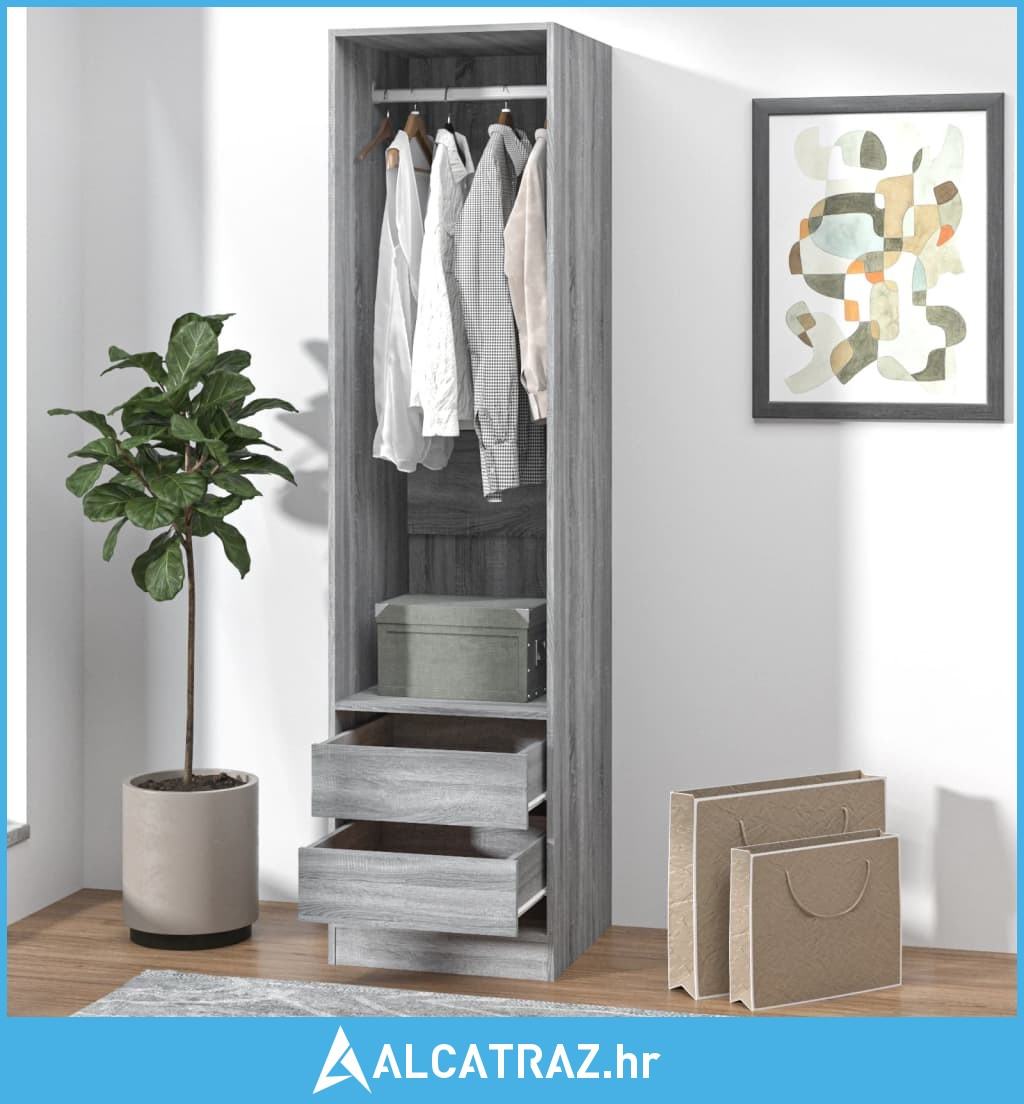 Ormar s ladicama sivi hrast 50 x 50 x 200 cm konstruirano drvo - NOVO