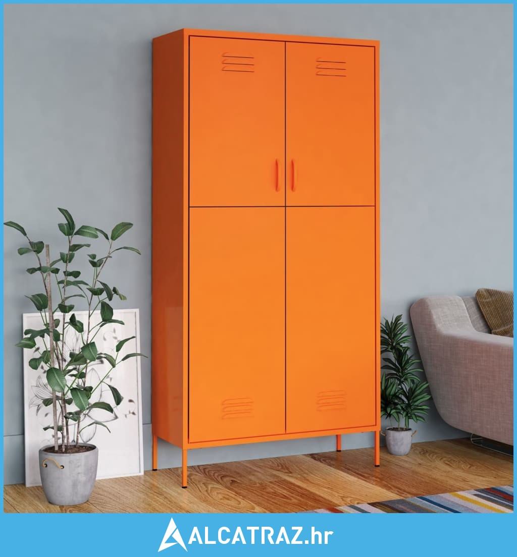 Ormar narančasti 90 x 50 x 180 cm čelični - NOVO