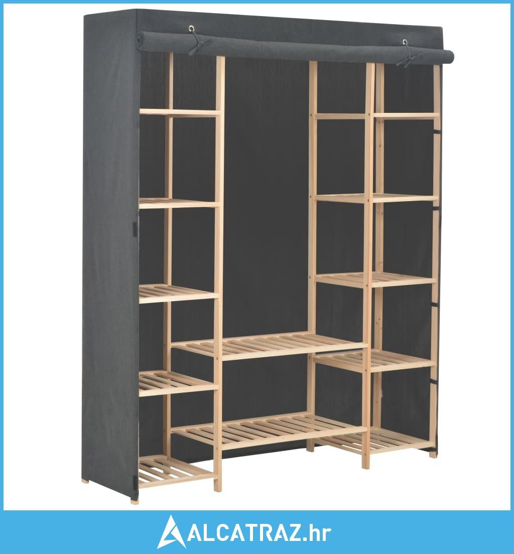 Ormar od tkanine sivi 135 x 40 x 170 cm - NOVO