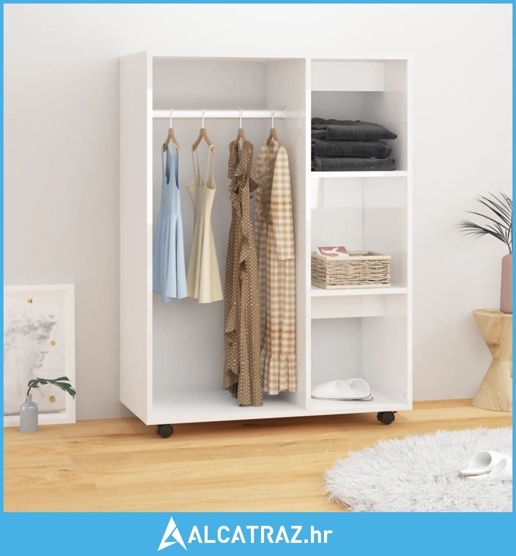 Ormar visoki sjaj bijeli 80 x 40 x 110 cm od iverice - NOVO