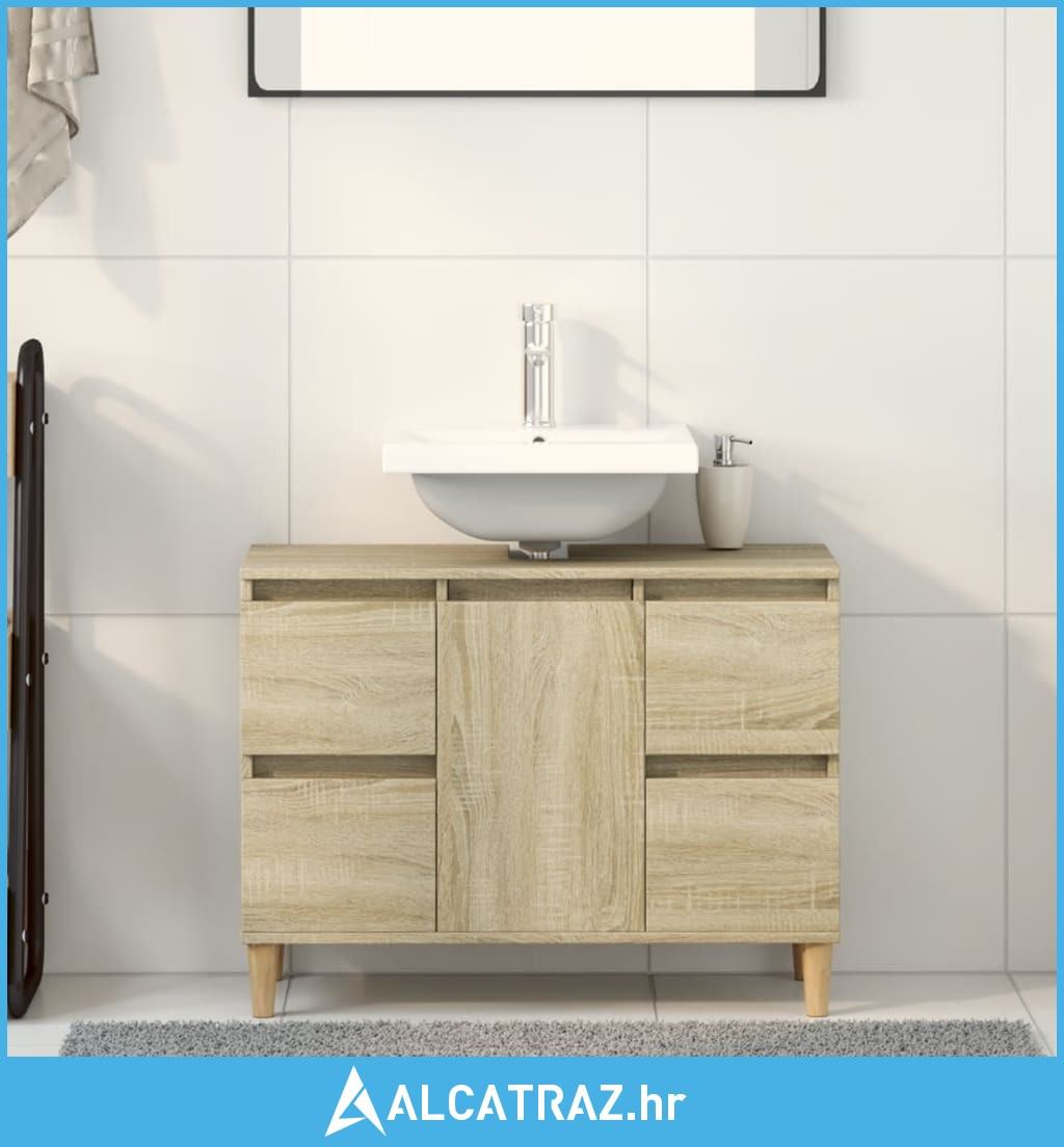Ormarić za umivaonik boja hrasta sonome 80 x 33 x 60 cm drveni - NOVO