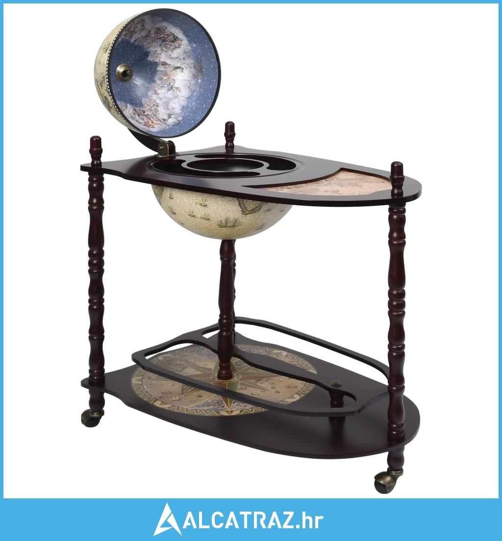 Samostojeći stalak za vino u obliku globusa drvo eukaliptusa - NOVO