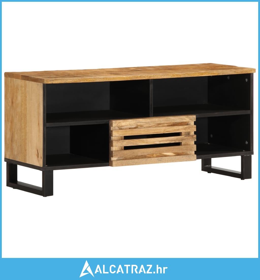 TV ormarić 100 x 34 x 46 cm od masivnog grubog drva manga - NOVO