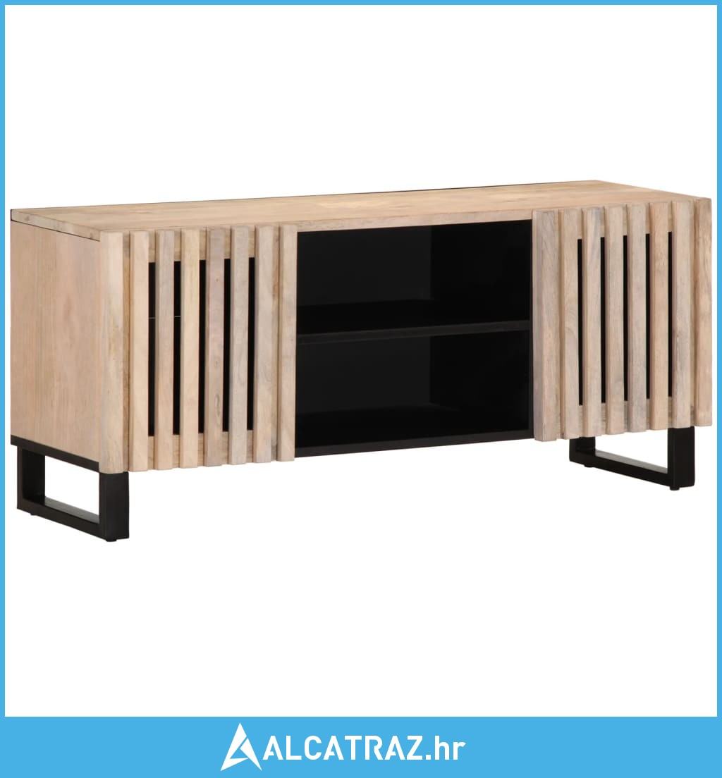 TV ormarić bijeli 105 x 34 x 46 cm od masivnog drva manga - NOVO